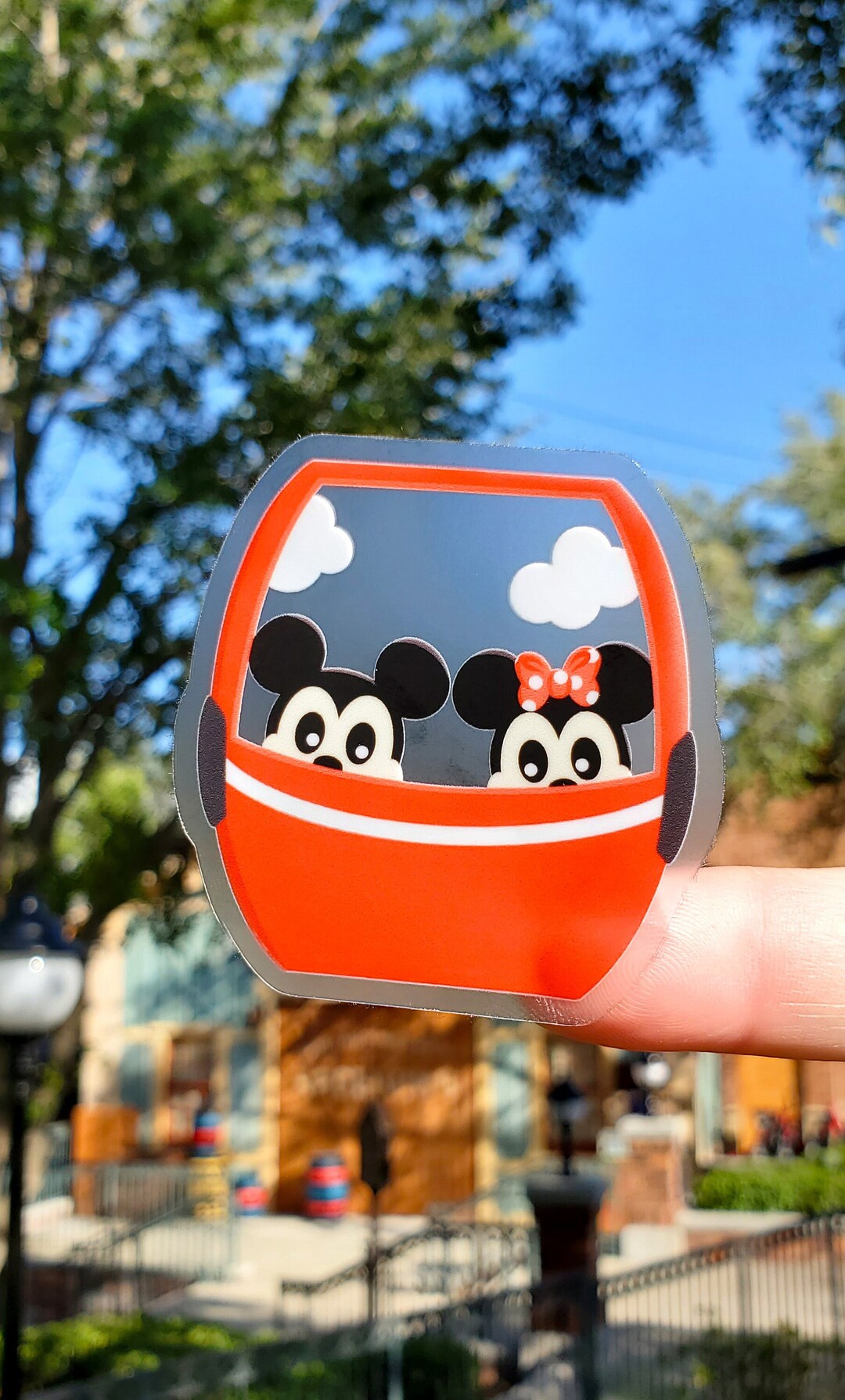 Mickey and Minnie Skyliner Transparent Waterproof Vinyl Sticker - Etsy