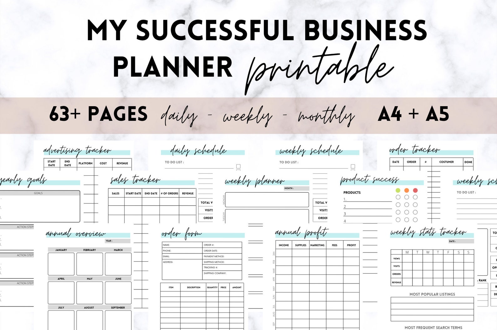 Editable Business Planner, Small Business Organiser, Printable Planner ...
