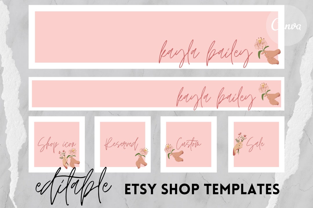 Editable Complete Etsy Banner Kit, Editable Etsy Shop Banner ...