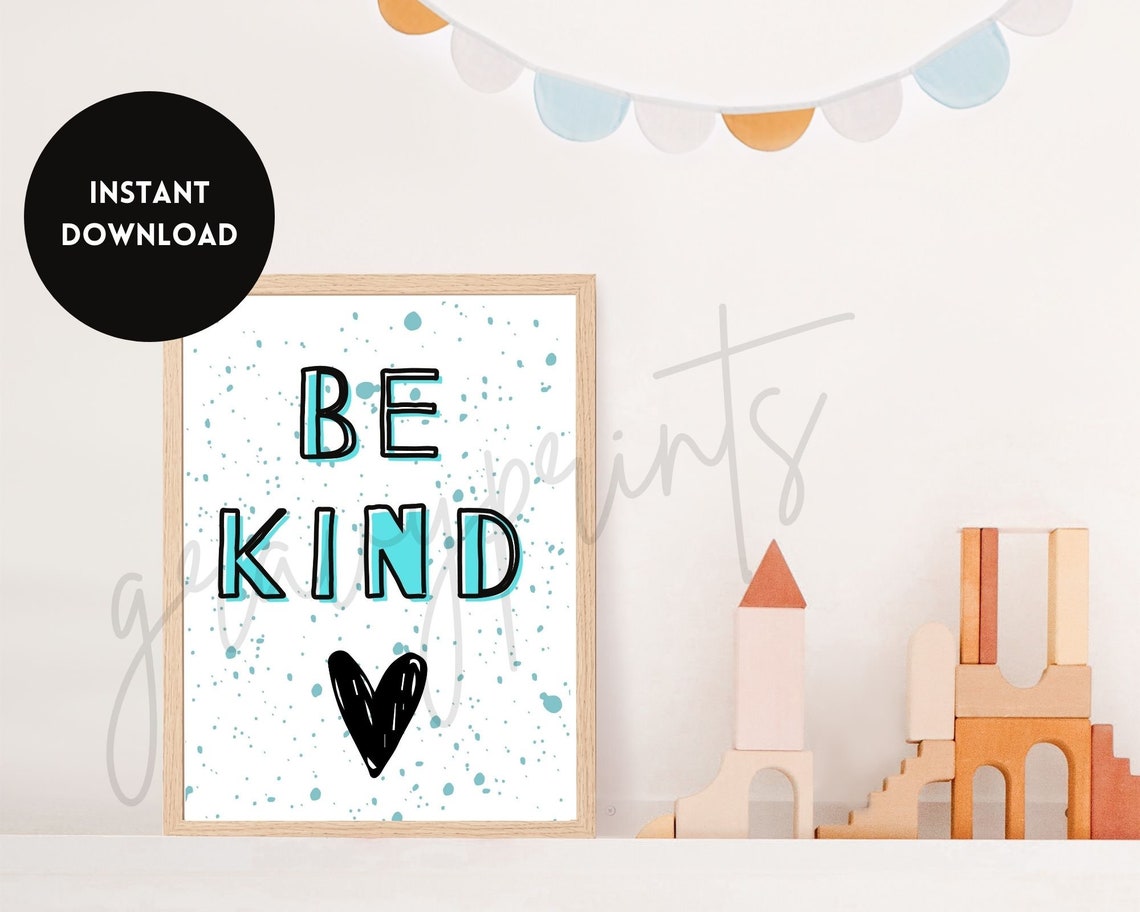 Be Kind Nursery, Classroom Kids Poster Digital Print 8X10 - Etsy