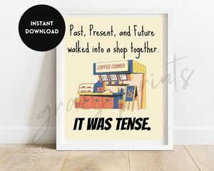 ENGLISH Verb Tenses Chart, Classroom Poster, EFL Art Print, ESL Wall ...