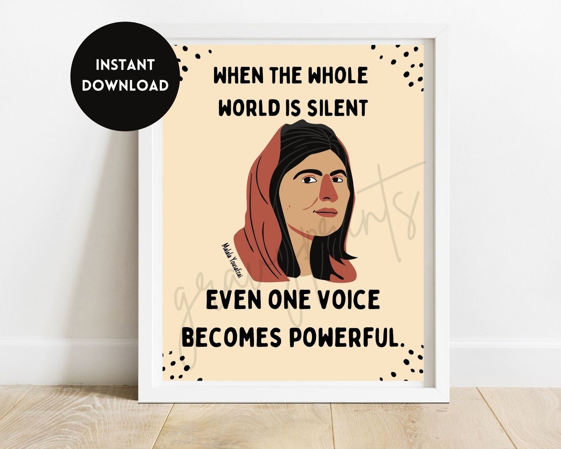 Classroom Poster English Classroom Malala Yousafzai Digital | Etsy