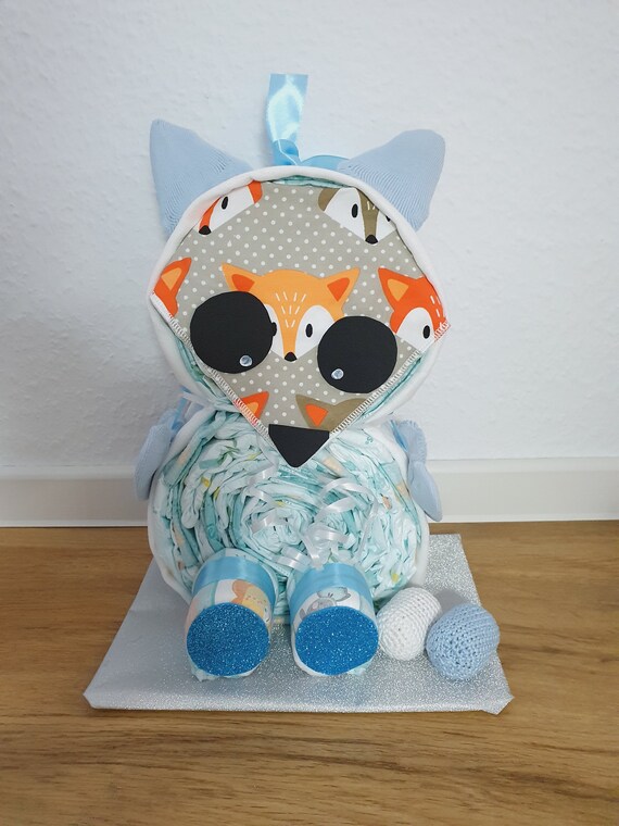 Windeltorte/windelfuchs Für Jungs in Blau Optional Mit - Etsy
