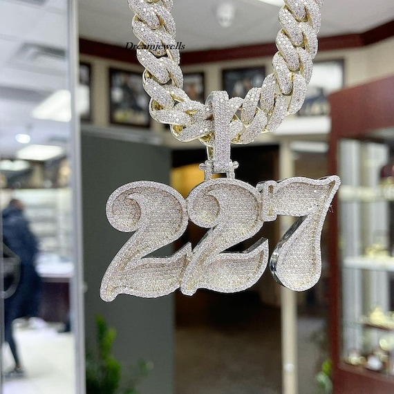 Custom Made Any Number Writing Pendant / Cz/moissanite Round - Etsy