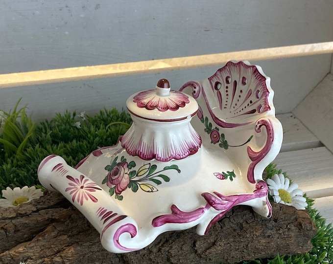 Inkwell Ceramic Faience France Desk Set, 1900, Faience De Strasbourg - Etsy