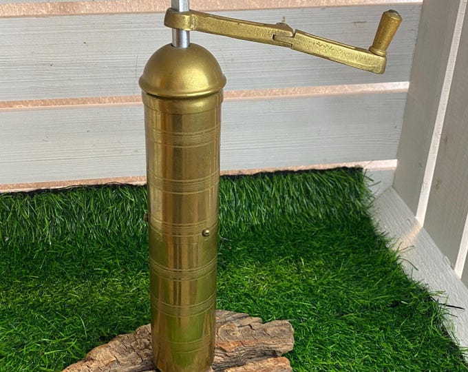 Brass Mocha Grinder, Brass Pepper Mill, Hand Mill, Brass Coffee Grinder ...