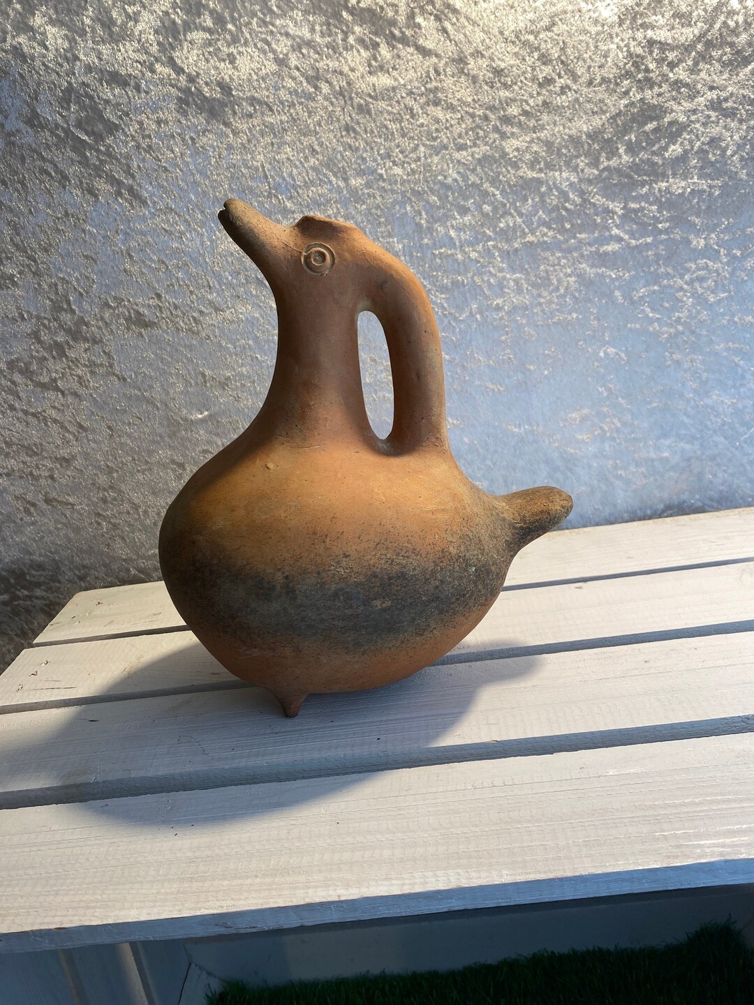 Vintage Ceramic Wine Vessel / Jug, Mexican Aztec Ceramic Clay Jug ...