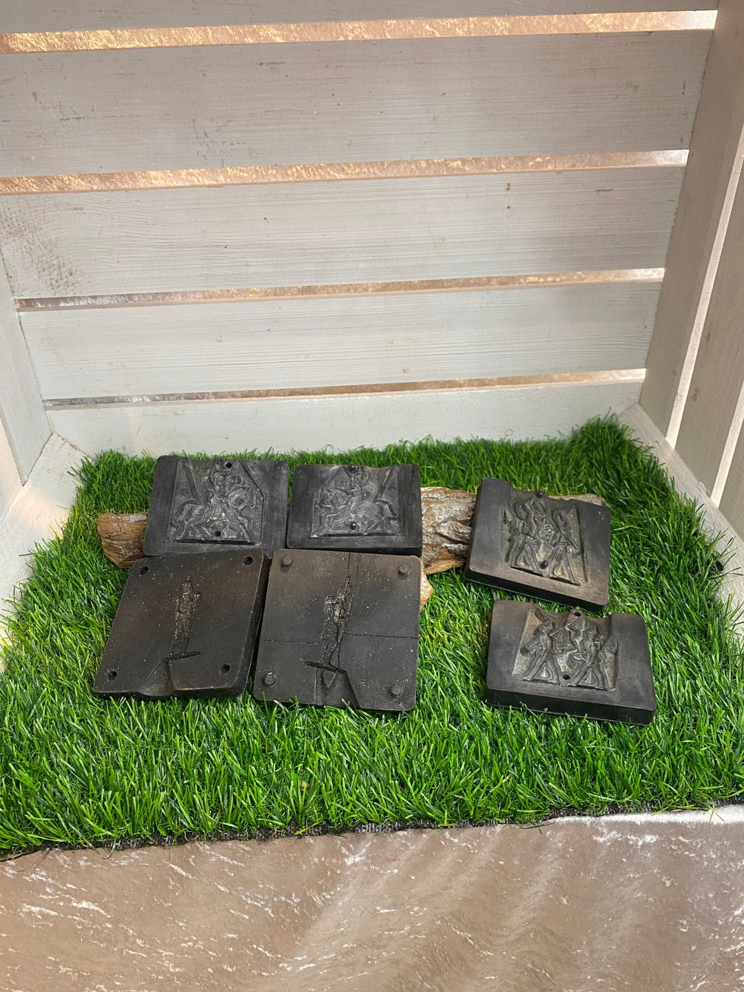 Vintage Rubber Tin Molds, Soldier With Horse, 1 Soldier and 2 Soldiers ...