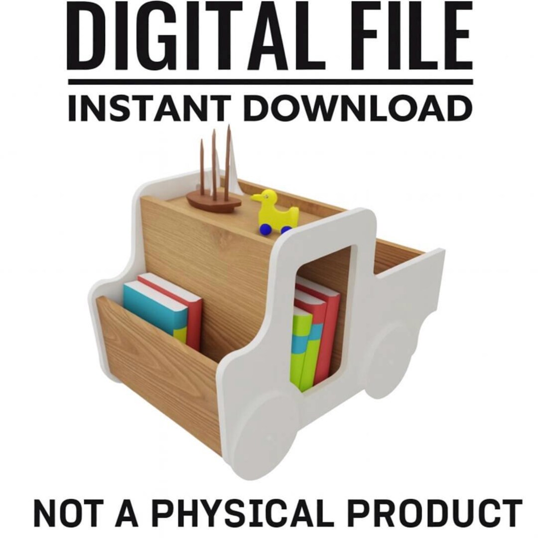Kids Car Bookshelf Cnc Furniture Plan – Digital Download Pdf Dwg Dxf ...
