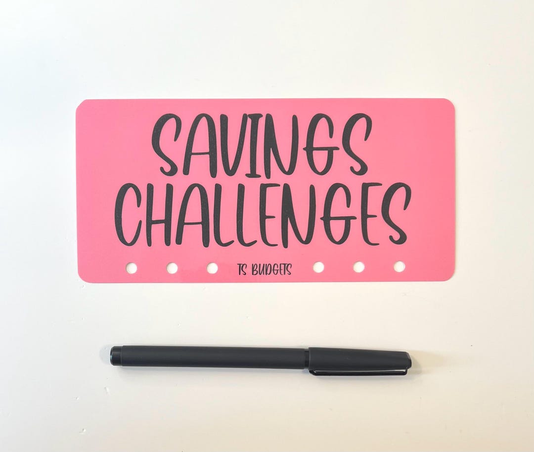 Bright Pink Savings Challenge Dashboard (a6 / Personal Size) - Etsy