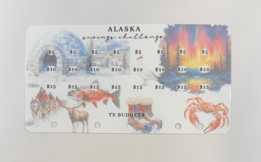 Alaska Savings Challenge Divider (hole Punched Size A6) - Etsy