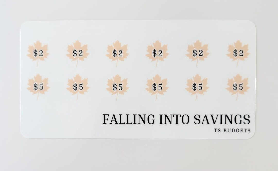 Falling Into Savings Challenge (jumbo Size) - Etsy