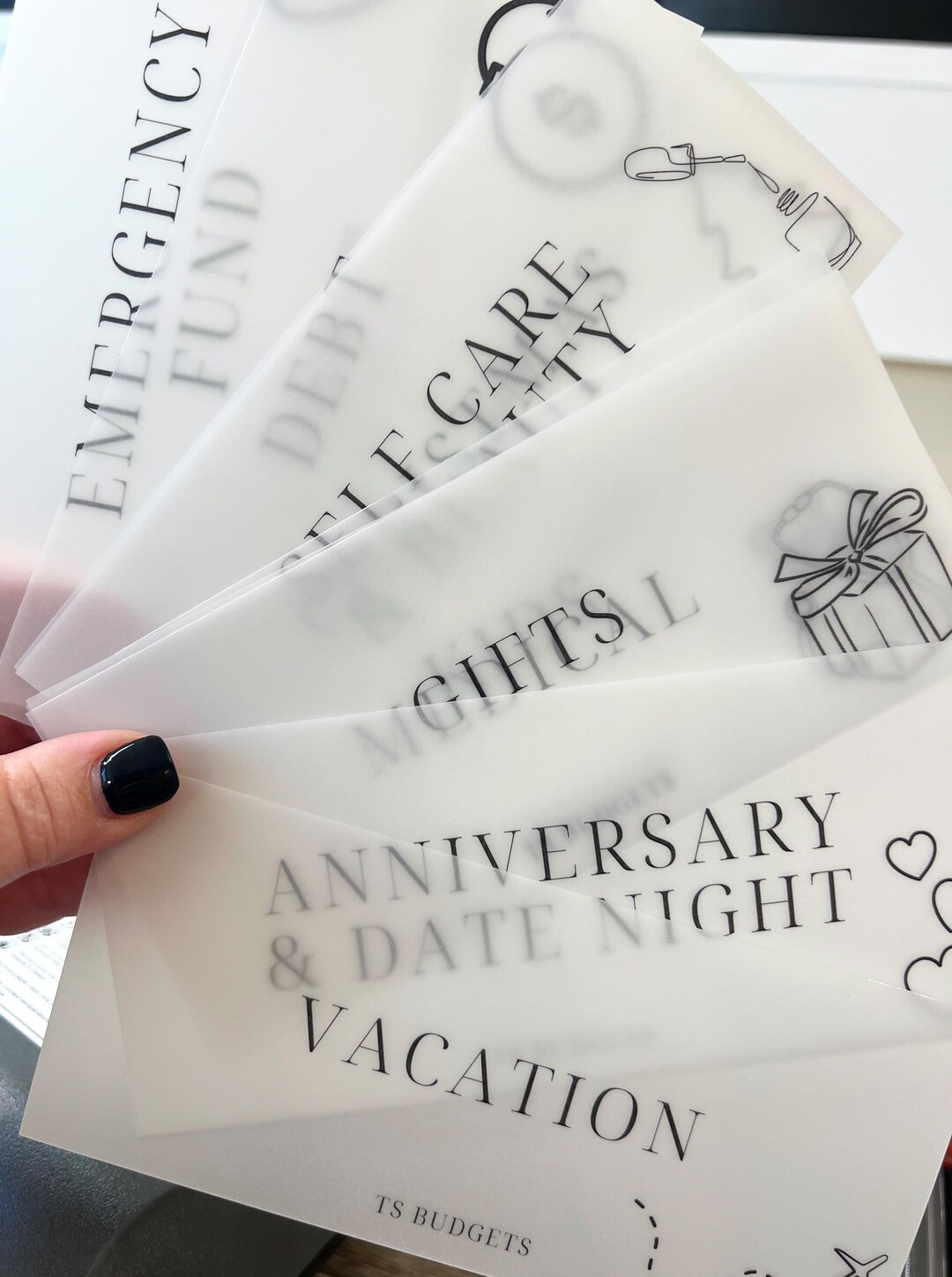 Custom Vellum Cash Envelope Inserts (envelopes Are Not Included) - Etsy