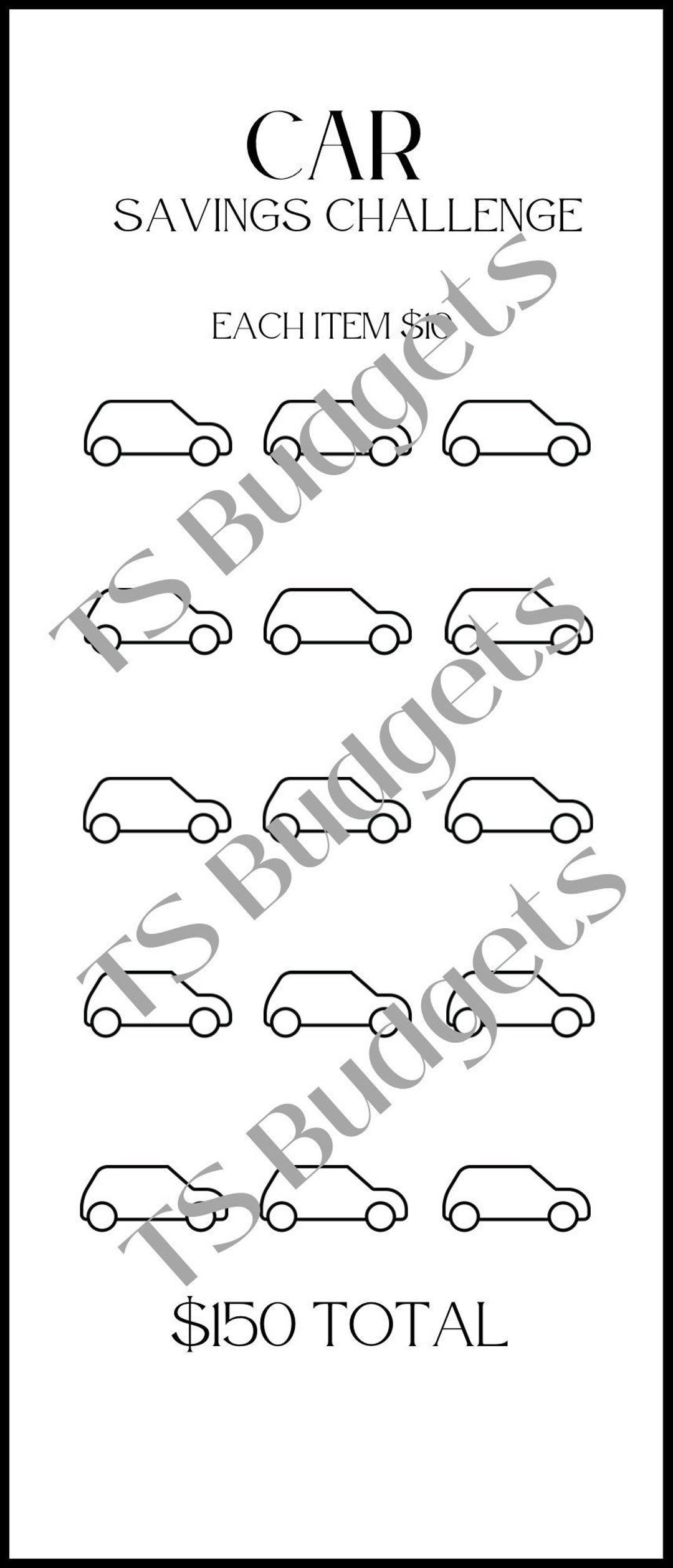 DIGITAL Car Savings Challenge - Etsy