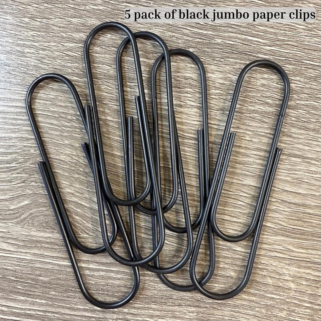 Jumbo Black Paper Clips 5 Pack - Etsy