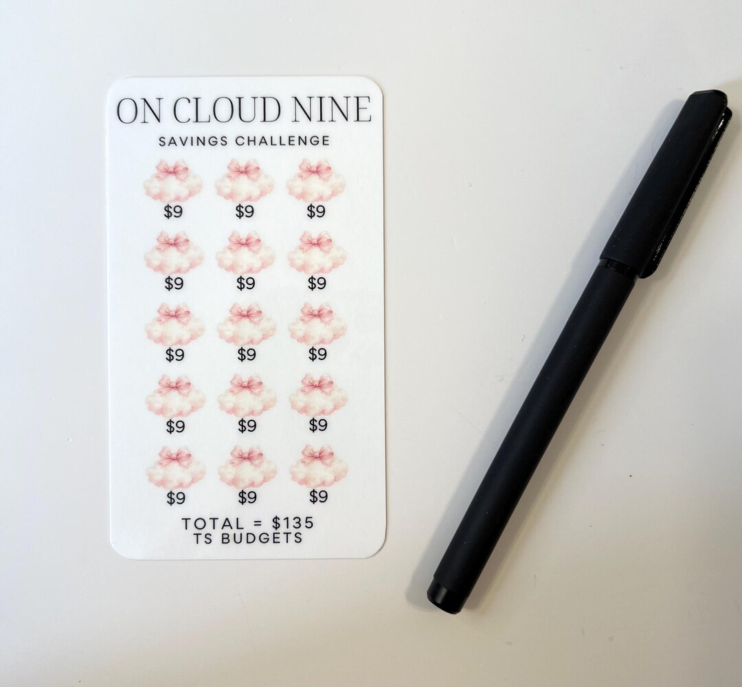 On Cloud Nine Mini Savings Challenge - Etsy