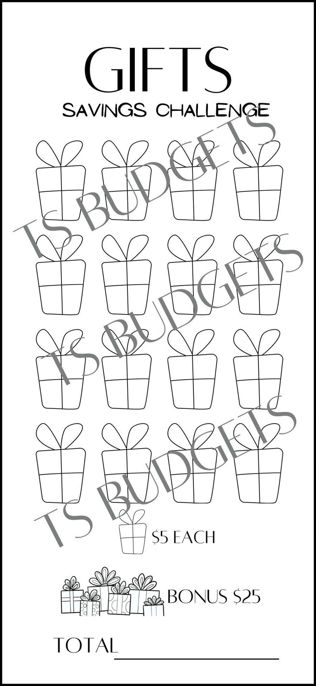 DIGITAL Gifts Savings Challenge - Etsy