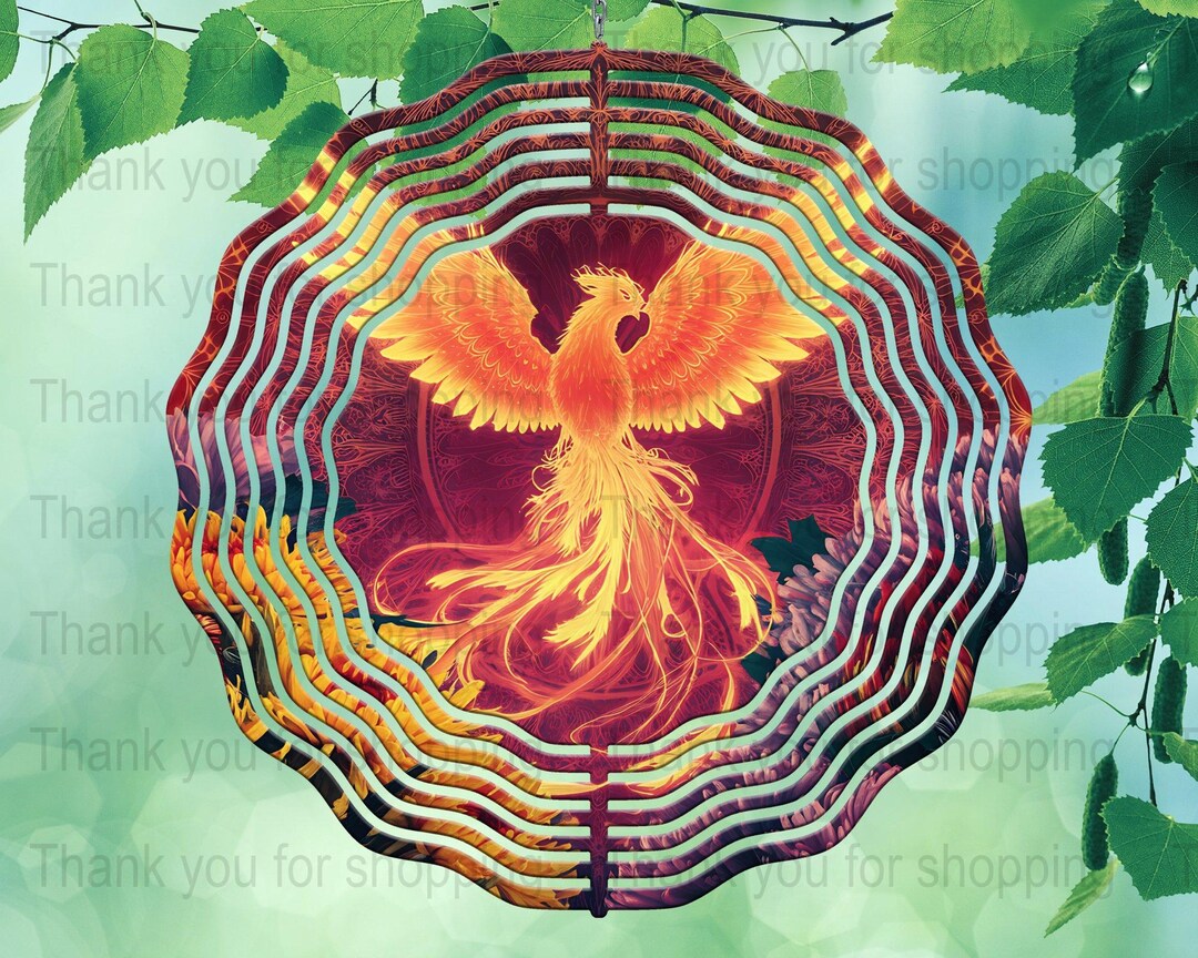 Phoenix Wind Spinner Design PNG, Vibrant Colorful Art, Digital Download ...