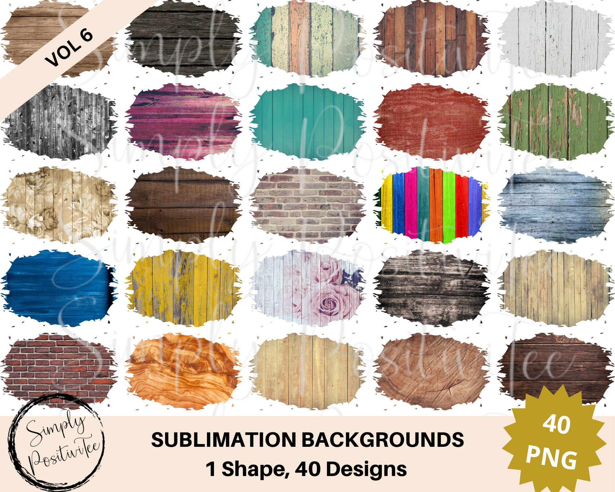 Sublimation Background Bundle | 40 PNG Sublimation Designs ...