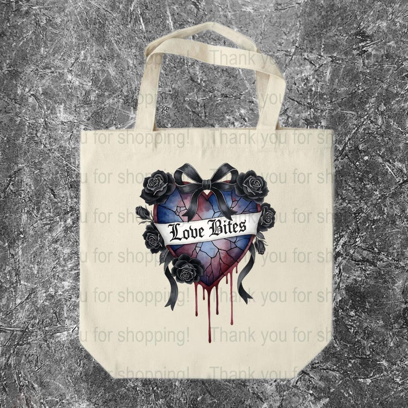 Love Bites Heart PNG, Gothic Roses, Valentine Design (digital Download ...