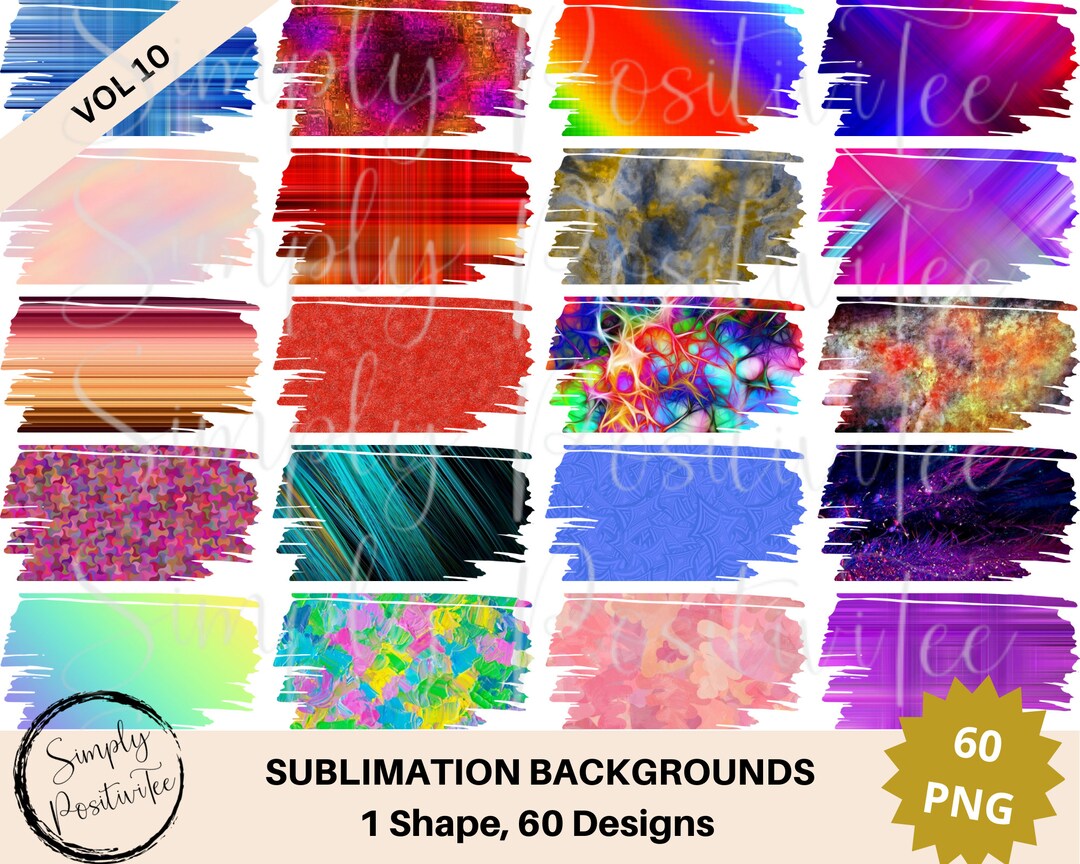 60 PNG Sublimation Backgrounds: Transparent Clipart Bundle (digital ...
