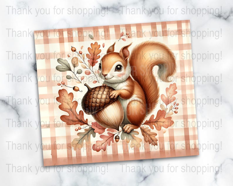 Squirrel Tumbler Wrap: Fall 2025 Sublimation Design (PNG, Commercial ...