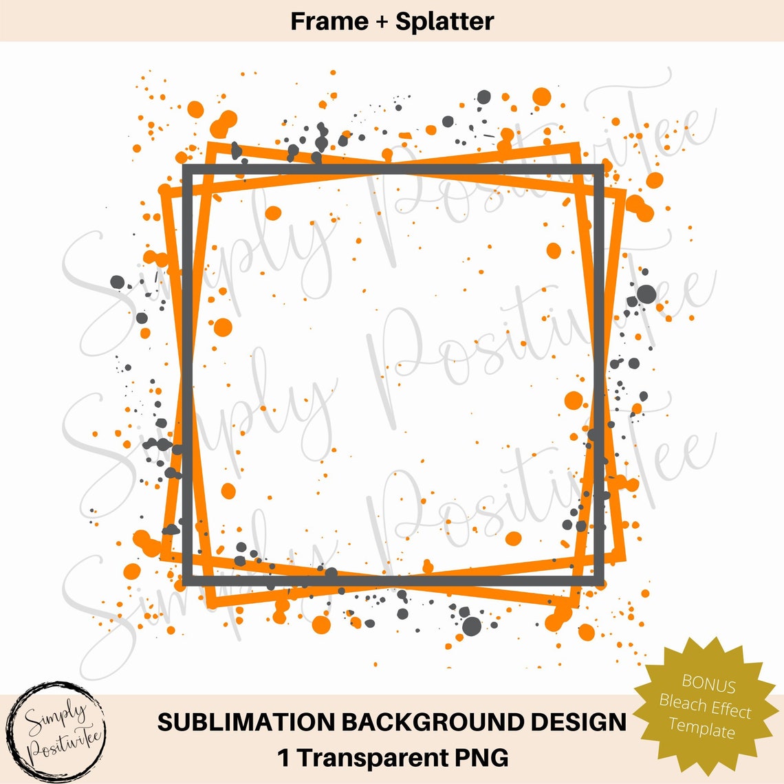 Orange & Smokey Frame Background Sublimation Frame - Etsy