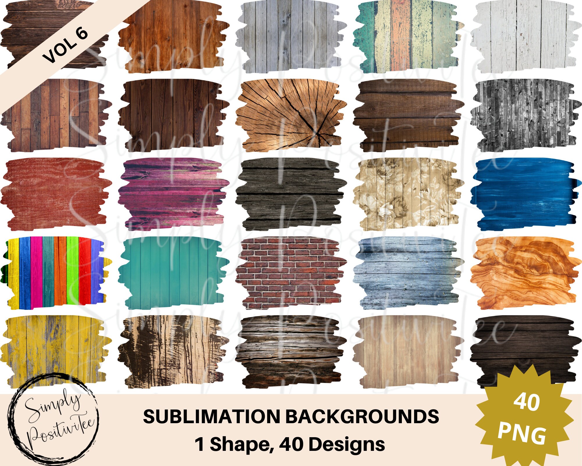 Sublimation Background Bundle | 40 PNG Sublimation Designs ...