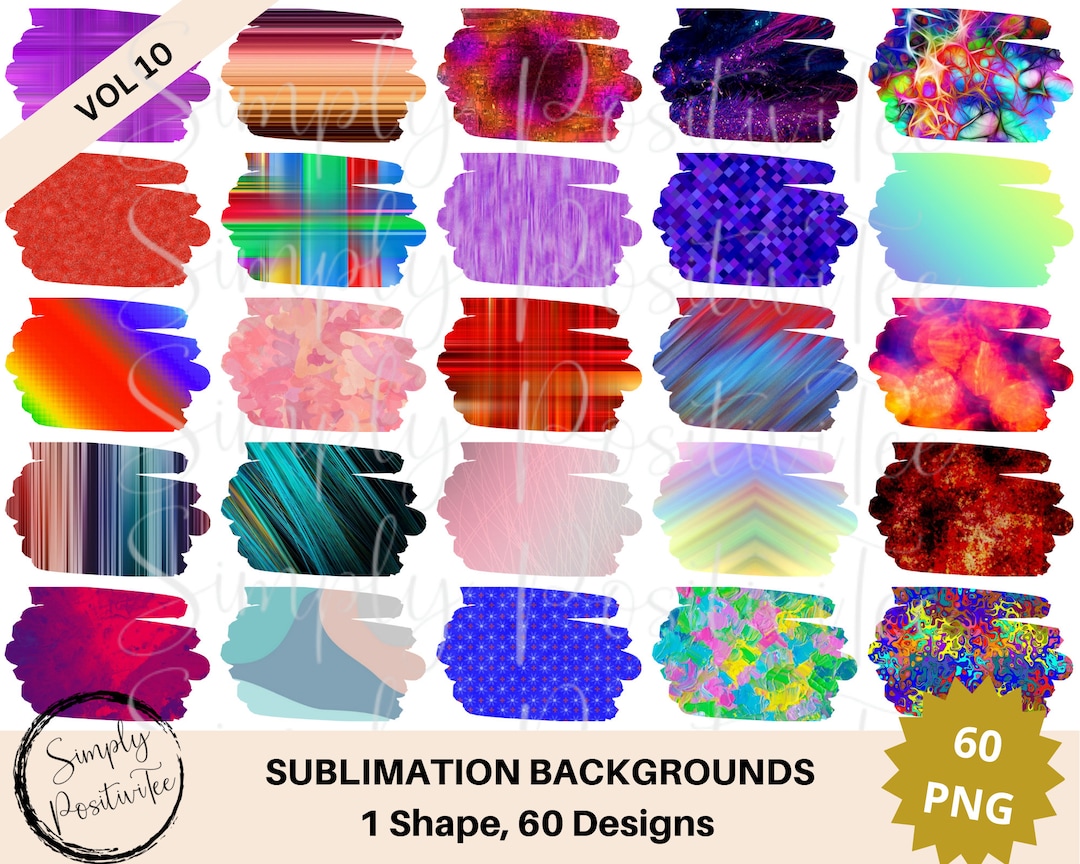 Sublimation Background Bundle: 60 PNG Designs, Transparent Clipart ...