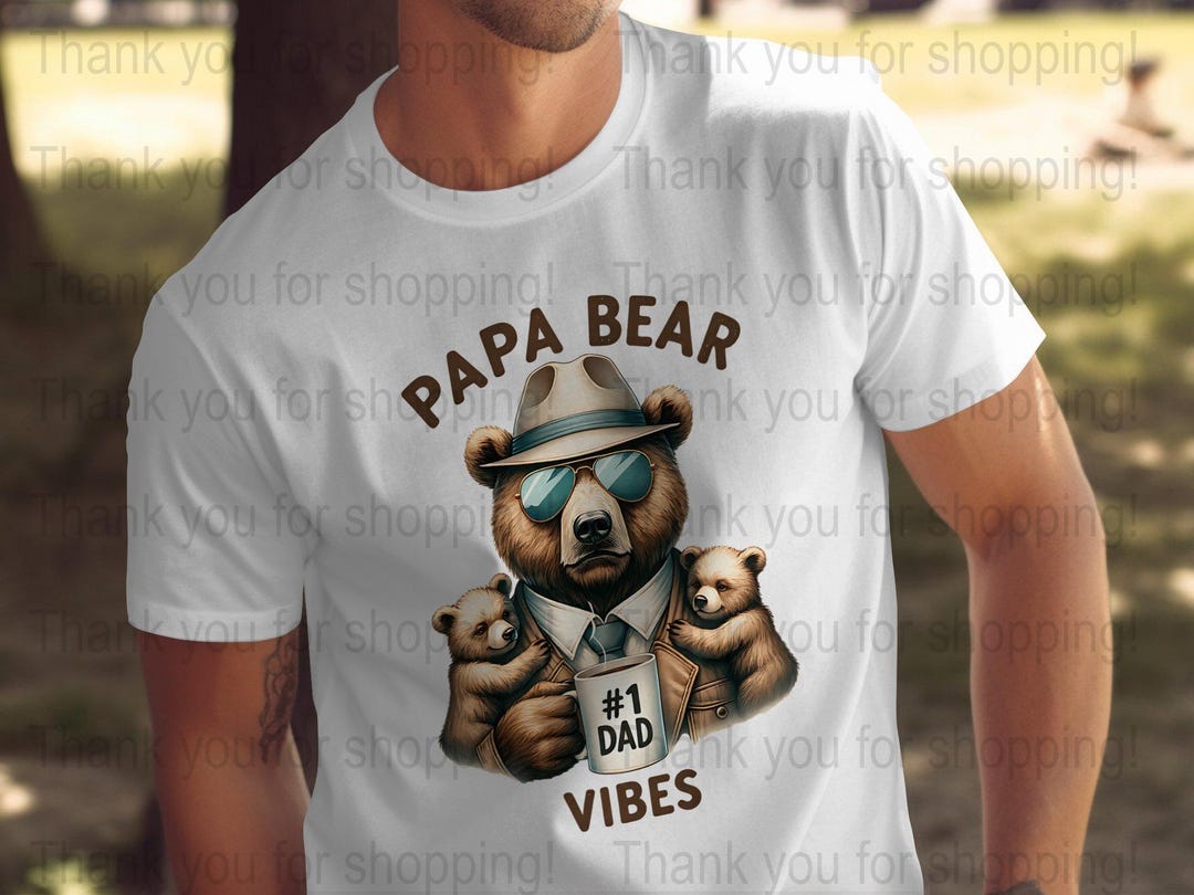 Papa Bear Vibes Digital, Dad Mug PNG, 300 DPI Image, Fathers Day Gift ...