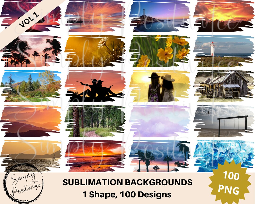 Sublimation Background Bundle 100 PNG Sublimation Designs Transparent ...
