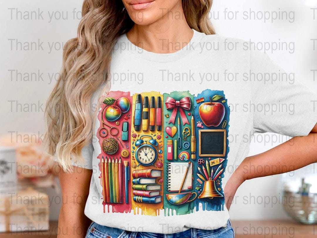 Back to School Digital Clipart Set, School Supplies PNG, Planner ...