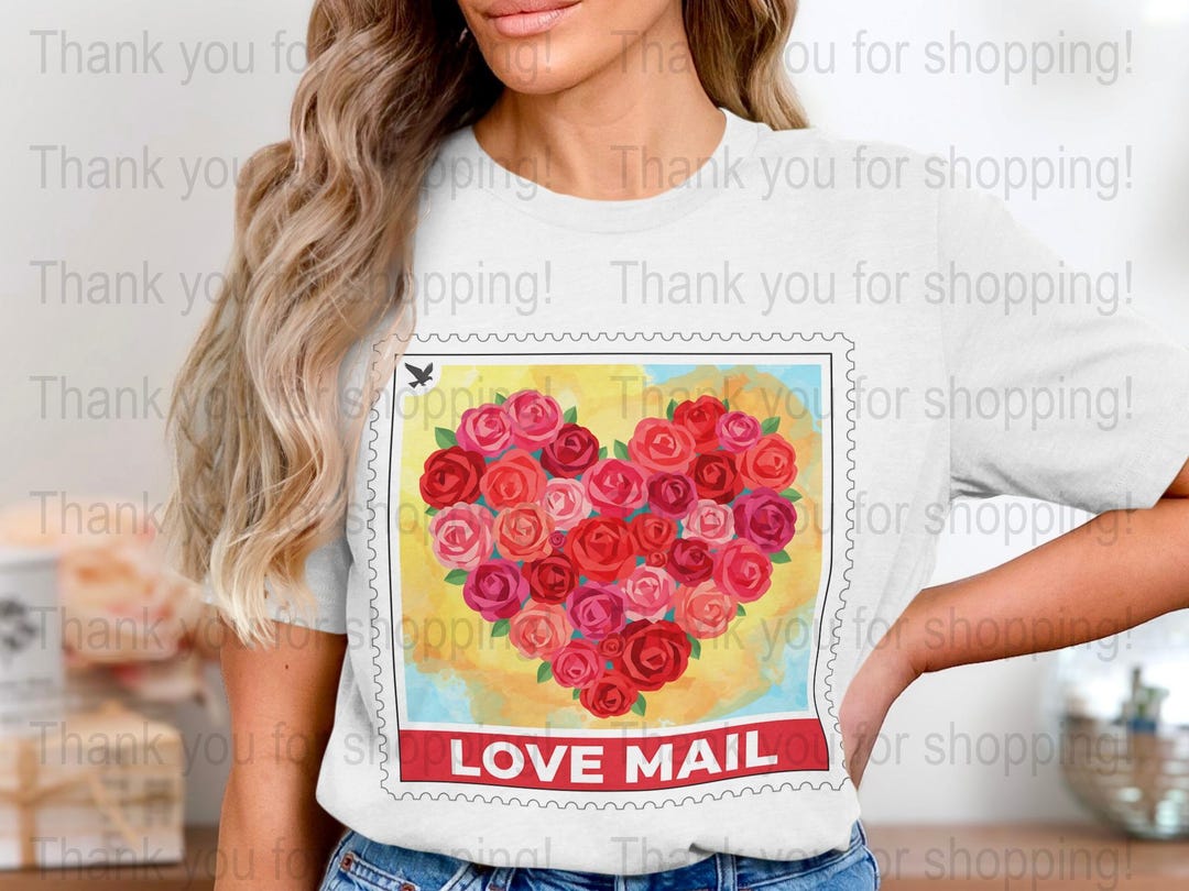Valentine Love Mail Stamp, Heart Roses PNG (digital Download) - Etsy
