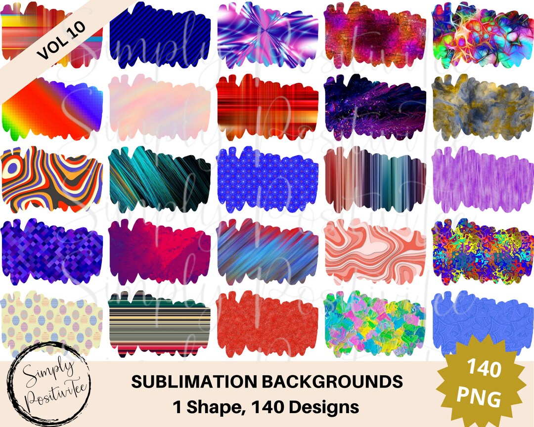 Sublimation Background Bundle | 60 PNG Sublimation Designs ...