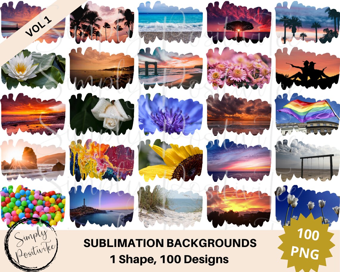 Sublimation Background Bundle 100 PNG Sublimation Designs Transparent ...
