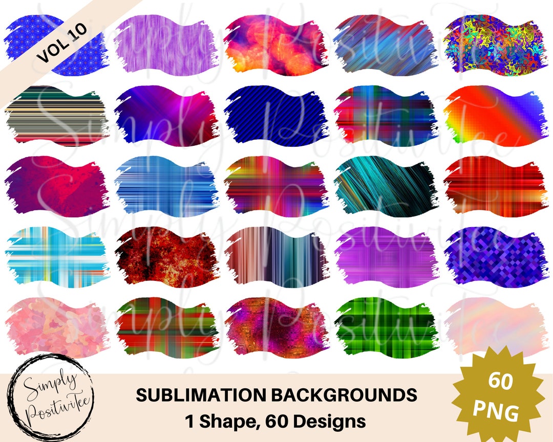 Sublimation Background Bundle: 60 PNG Designs, Transparent Clipart ...