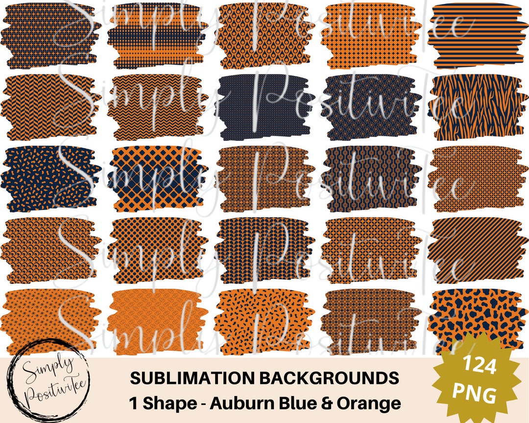 Blue and Orange | Sublimation Background Bundle | 124 PNG Sublimation ...