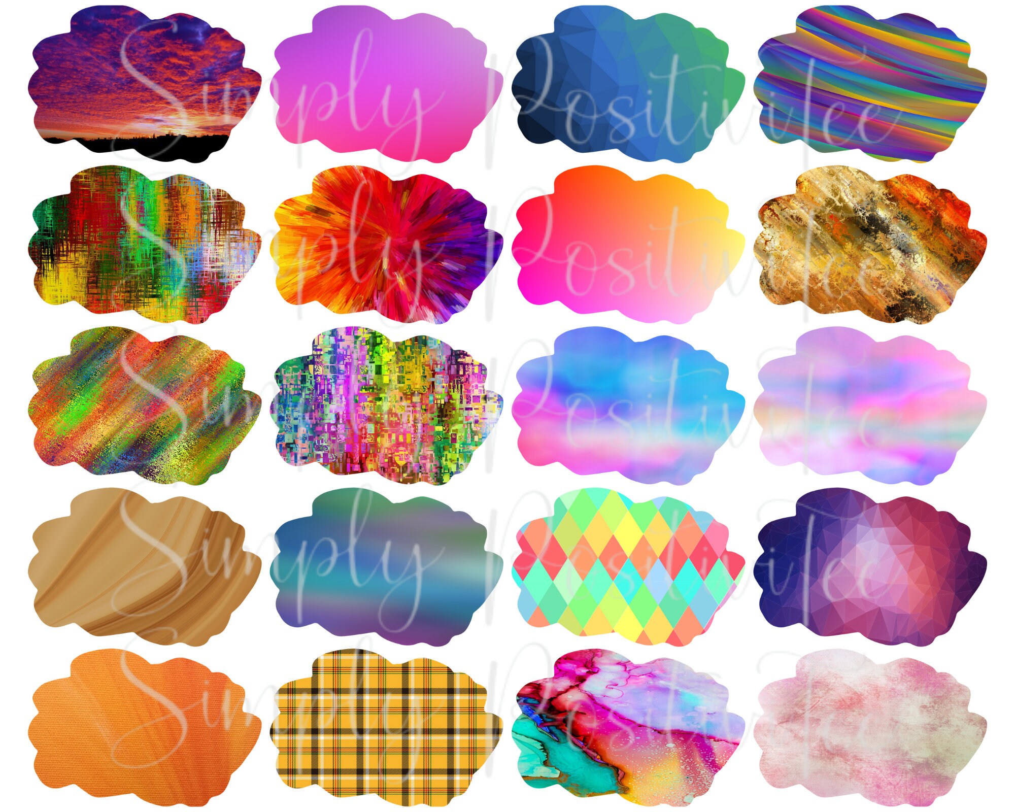 60 PNG Sublimation Backgrounds: Transparent Clipart Bundle (digital ...