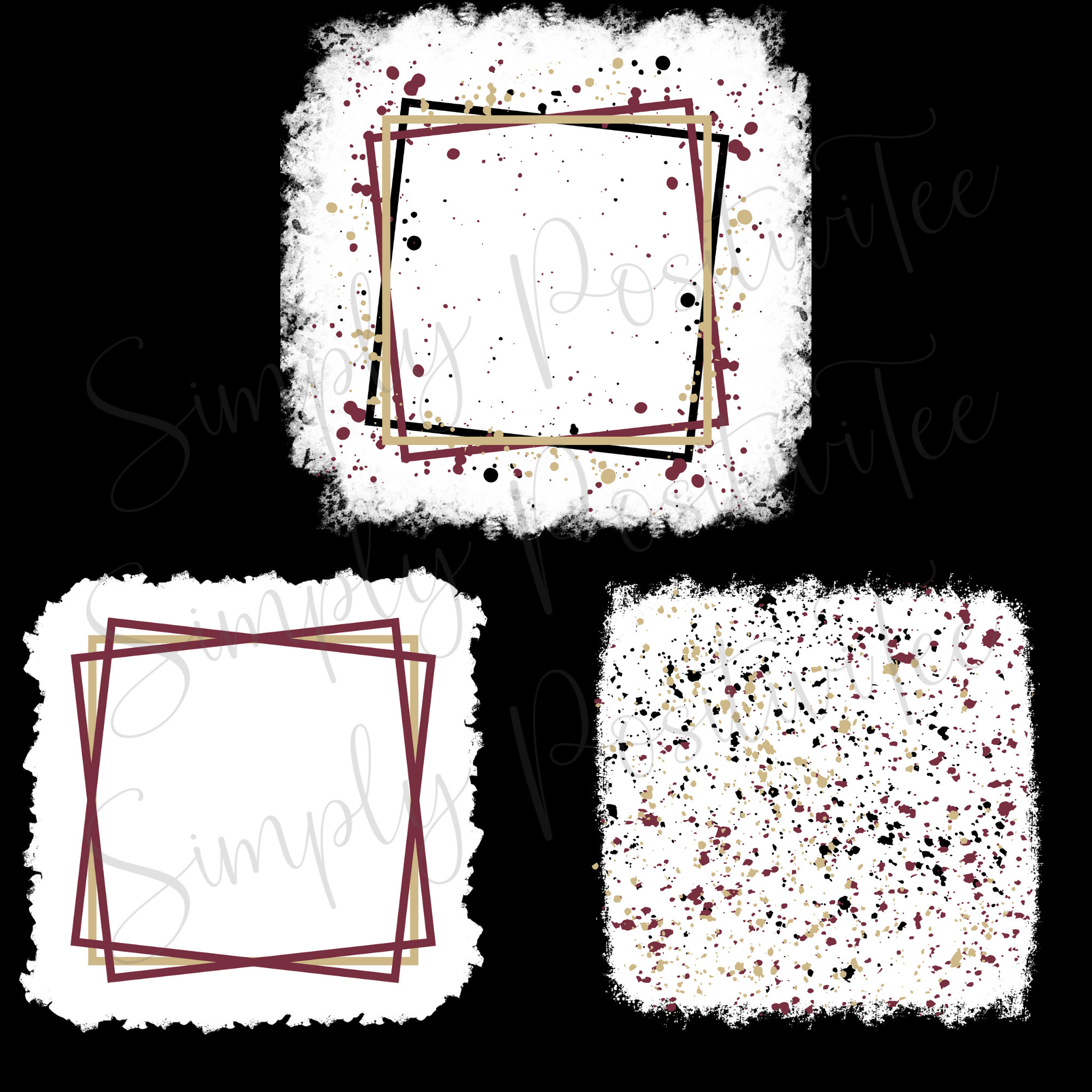 Garnet & Gold Background Bundle Frame and Splatter - Etsy