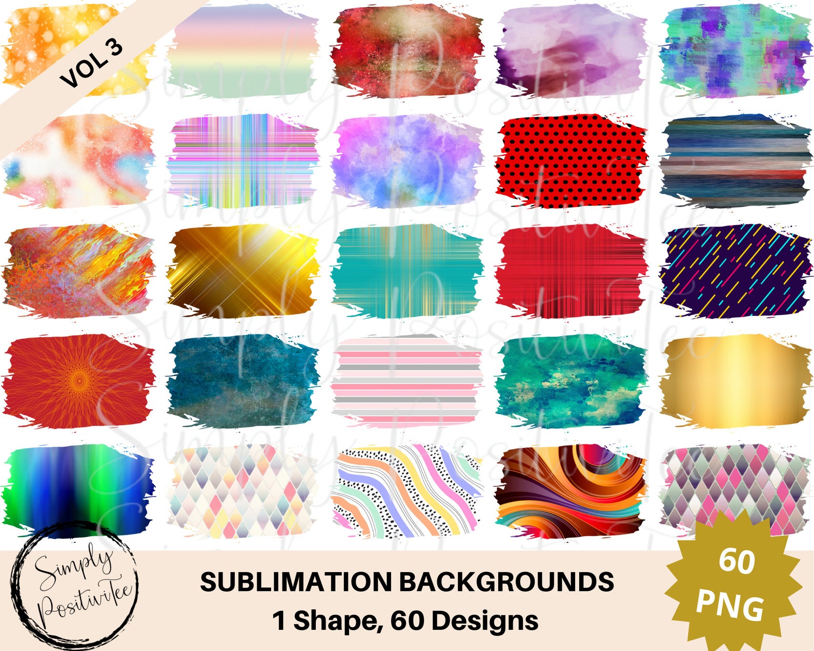 Sublimation Background Bundle | 60 PNG Sublimation Designs ...