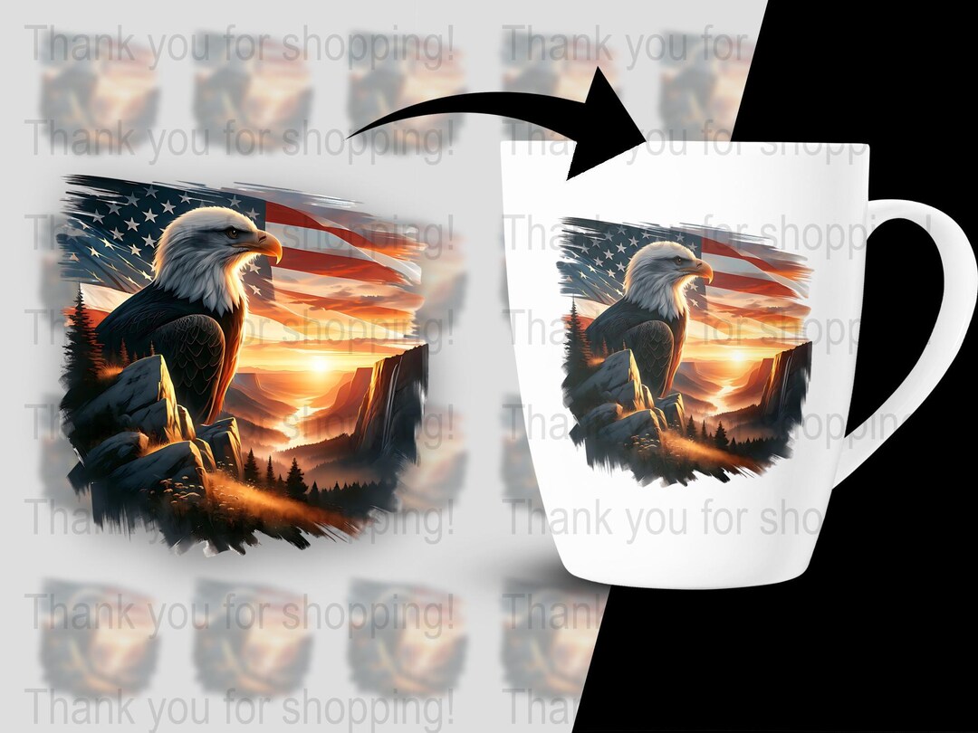 Patriotic Eagle, American Flag, 300 DPI, PNG, Digital Download ...