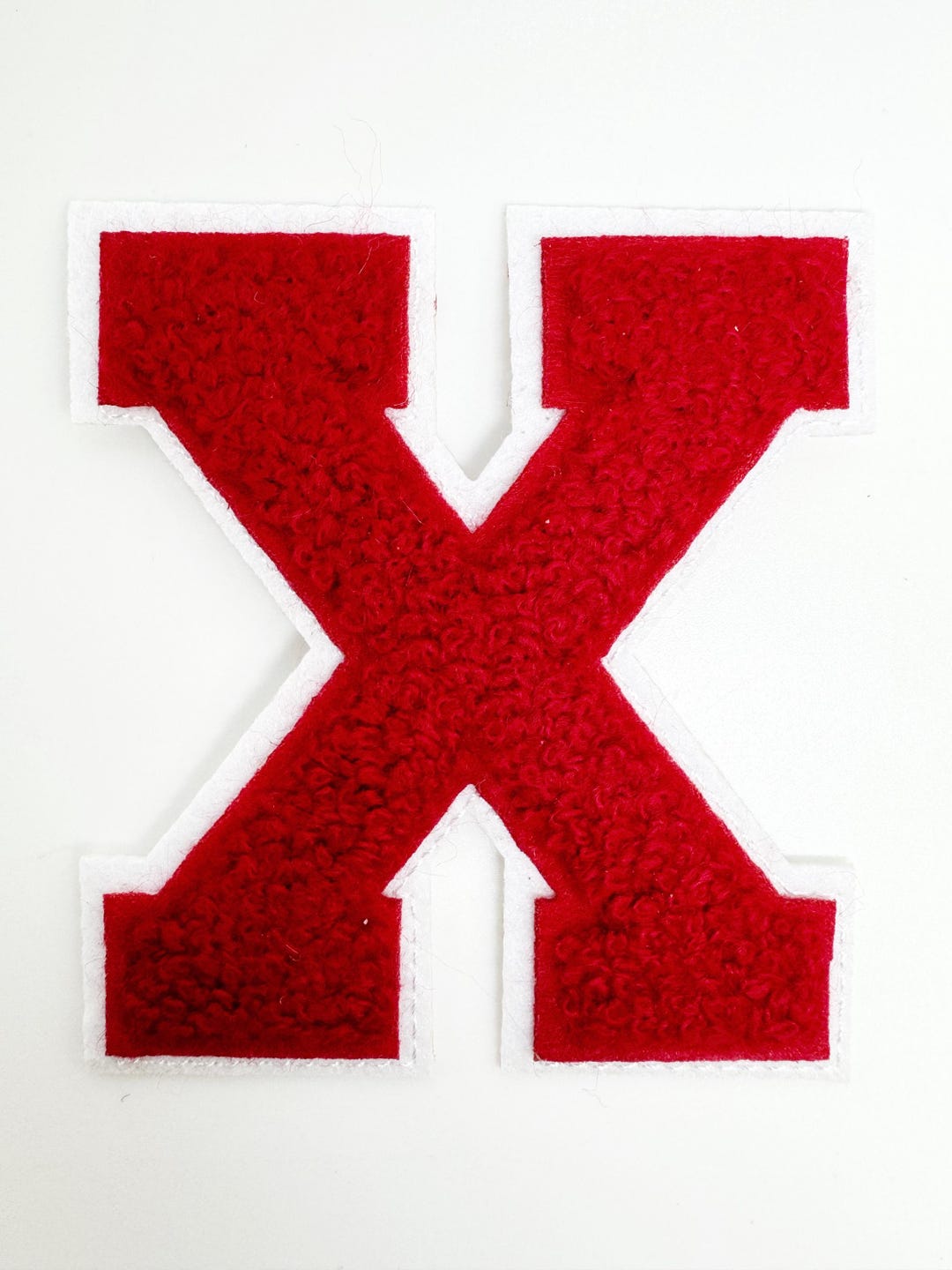 Chenille Red University X Patch With White Border, Straight Edge Patch ...