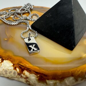 Dainty Rectangular X Pendant Necklace – Stainless Steel I Straight Edge ...