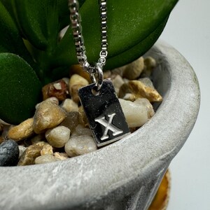 Dainty Rectangular X Pendant Necklace – Stainless Steel I Straight Edge ...