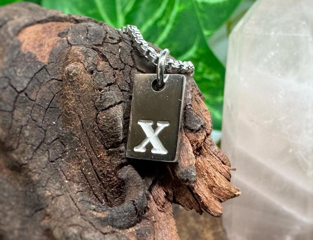 Dainty Rectangular X Pendant Necklace – Stainless Steel I Straight Edge ...