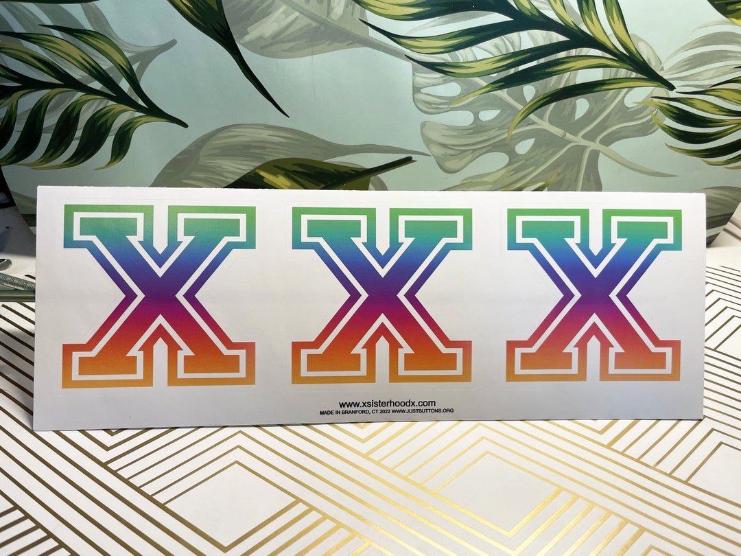 Straight Edge Sticker Sheet- Xsisterhoodx Stickers- 3 Rainbow X Die Cut ...