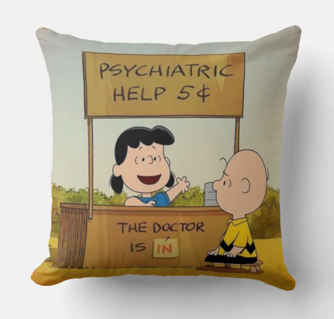 Iconic Peanuts: Charlie Brown & Lucy Talk Throw Pillow - Etsy