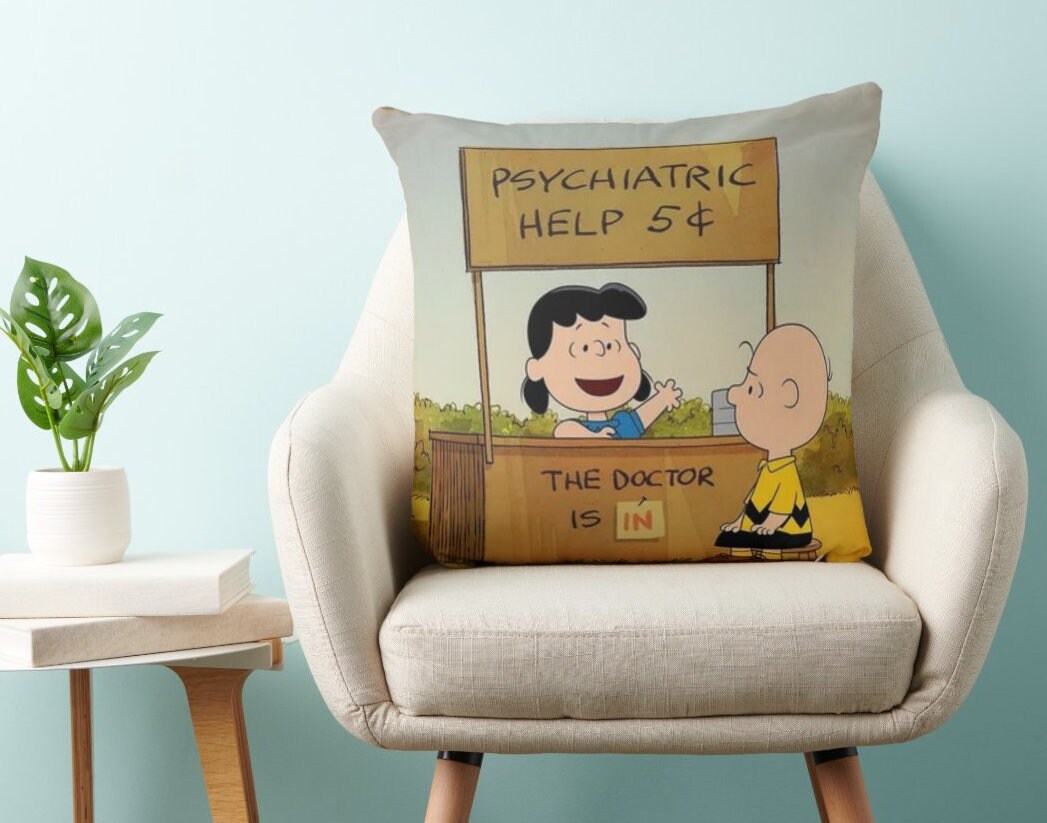 Iconic Peanuts: Charlie Brown & Lucy Talk Throw Pillow - Etsy