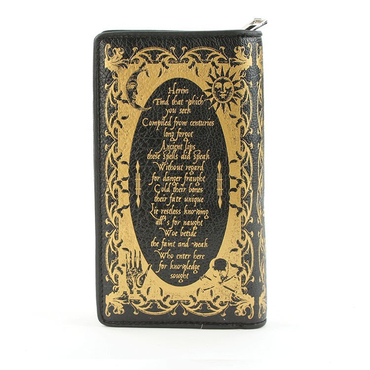 Black and Gold Witch's Spell Book Wallet Grimoire Unique - Etsy