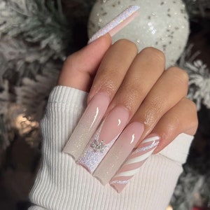 I Snow Season I Luxury Personalized Reusable Press on Nail Set XL ...